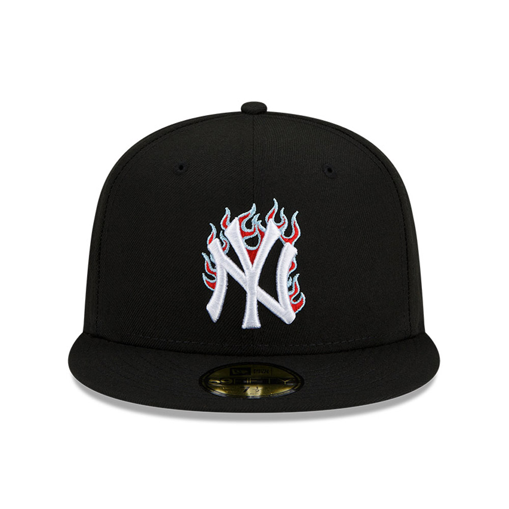 [60224657] New York Yankees Team Fire Black MBL 59FIFTY Men's Fitted H ...
